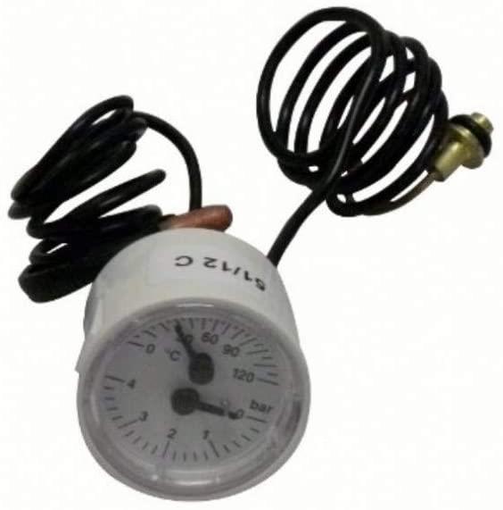 Termoidrometro M90 Ø 43 0-4 bar 0-120°C BI1475108 Savio Biasi